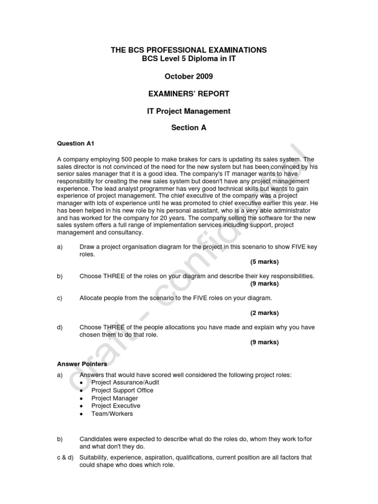 The Bcs Professional Examinations BCS Level 5 Diploma in IT October ...