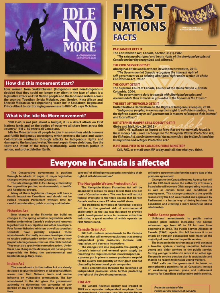 First Nations Fact Sheet - Idle No More | PDF | First Nations | Canada