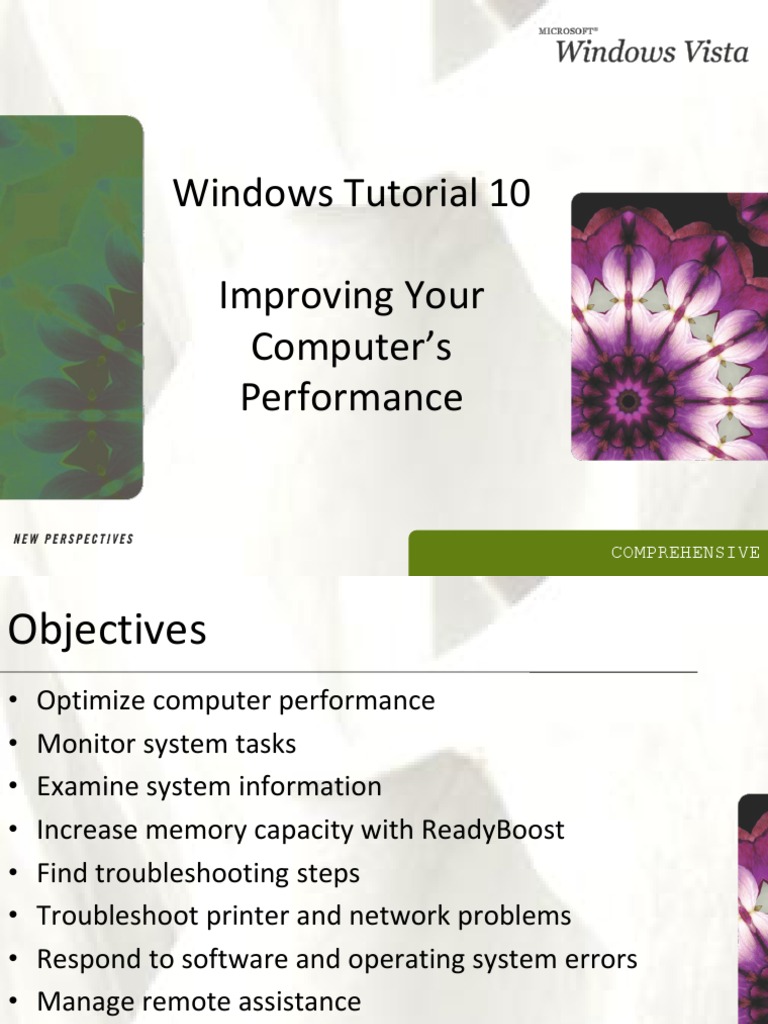 Windows Tutorial 10 Improving Your Computer's Performance: Comprehensive | PDF | Windows Xp ...