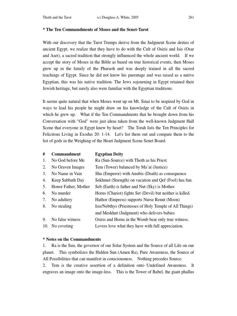 Moses' Commandments and Egyptian Deities | PDF | Hermes Trismegistus ...