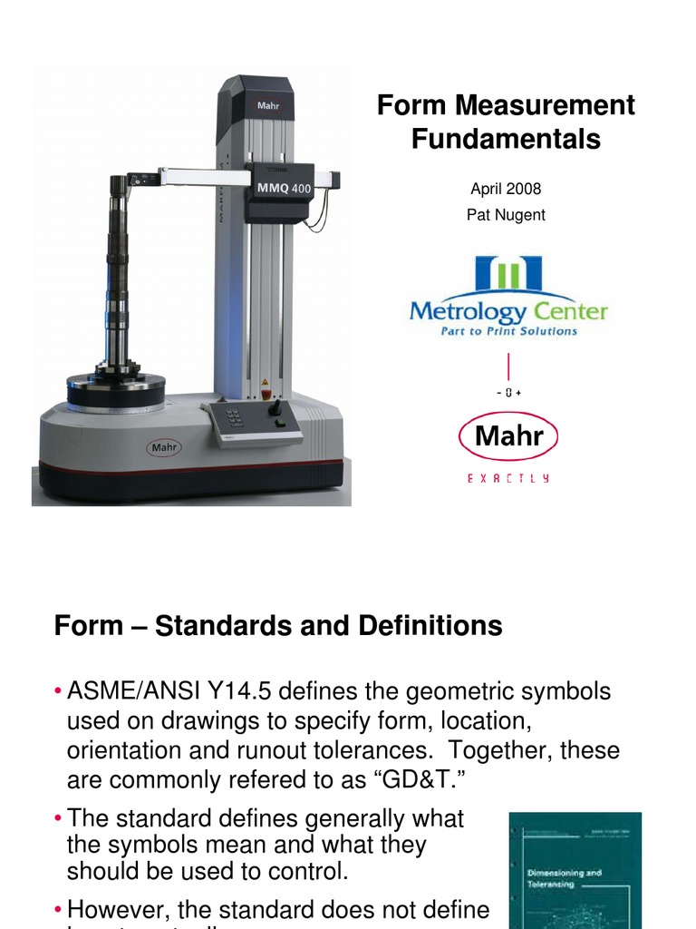 Form Measurement Fundamentals | PDF | Surface Roughness | Line (Geometry)