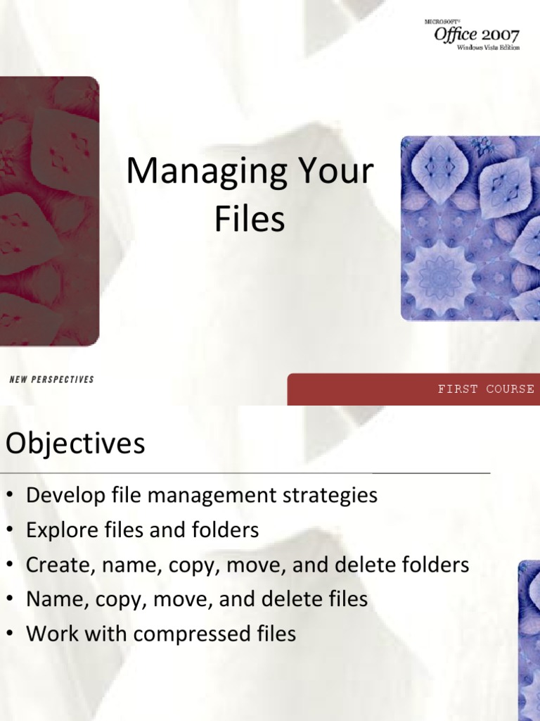 Managing Your Files First Course Pdf Zip File Format Computer File 6538