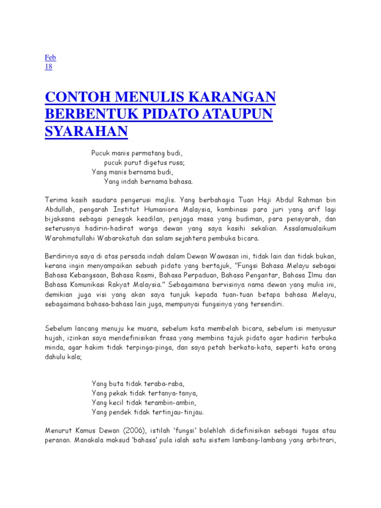 Contoh Teks Pidato | PDF