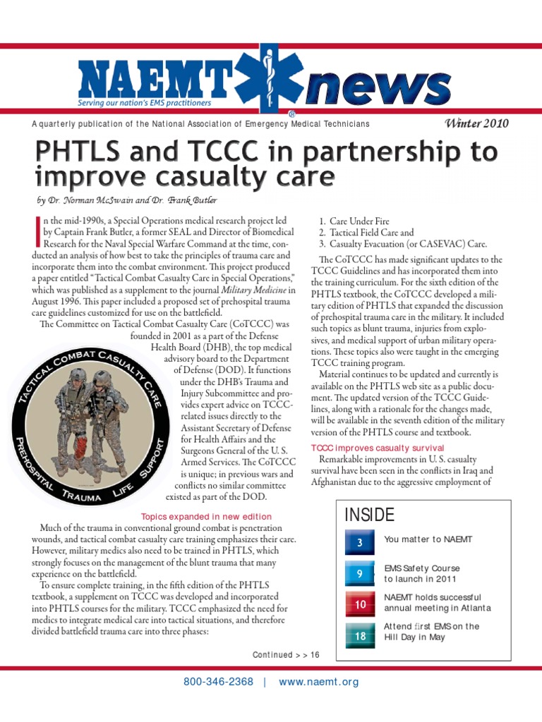 09u NAEMT News Winter 2010 PHTLS TCCC Article [1] | Health Care ...