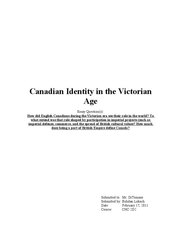 Canadian Identity and Imperialism in the 1800s | PDF | Canada ...