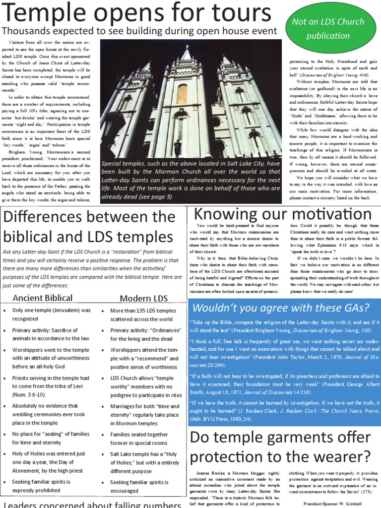 Brigham City Temple Newspaper | PDF | The Church Of Jesus Christ Of ...