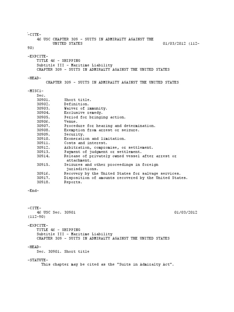 Suits in Admiralty | PDF | Admiralty Law | United States Code
