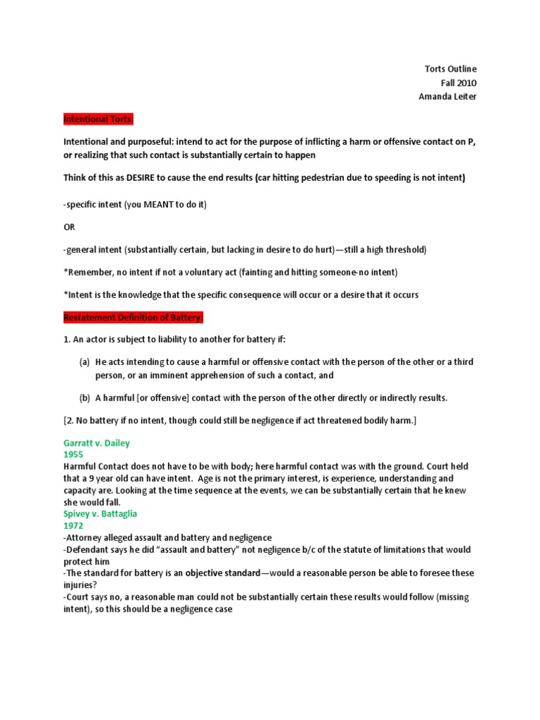 Garratt v. Dailey 1955 | PDF | Trespass | Conversion (Law)