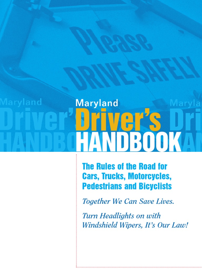 Maryland's Drivers Handbook | PDF | Driving | Pedestrian Crossing