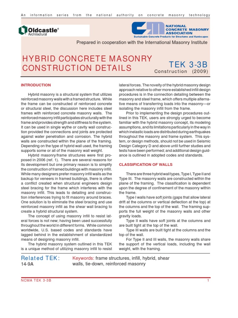 Hybrid Masonry Construction Guide | PDF | Framing (Construction) | Masonry