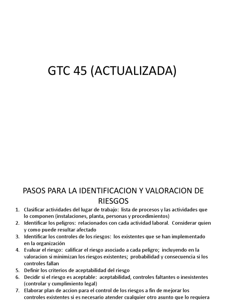 Presentacion Valoracion GTC 45 (ACTUALIZADA) | PDF