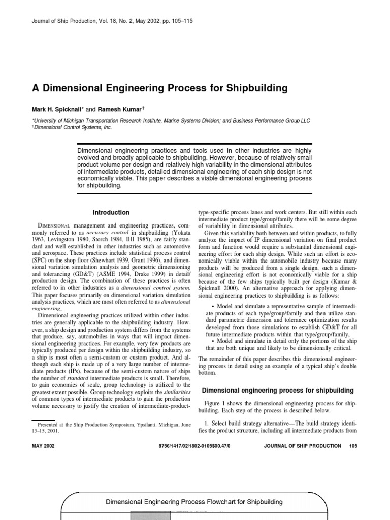 A Dimensional Engineering Process For Shipbuilding | PDF | Engineering ...