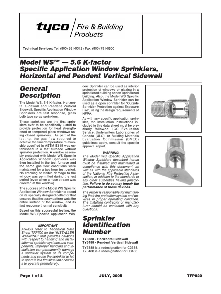 Window Sprinkler | Download Free PDF | Fire Sprinkler System | Window