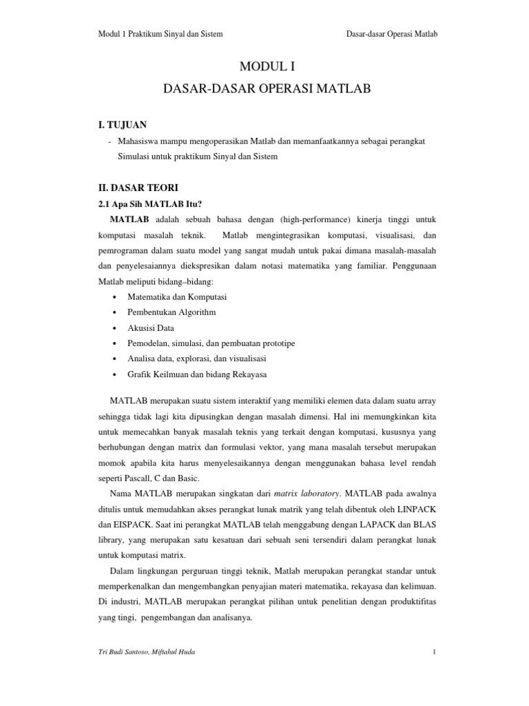 Modul Dasar Matlab | PDF
