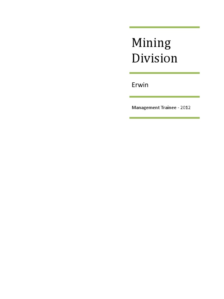 Mining Division Management Trainee 2012 | PDF