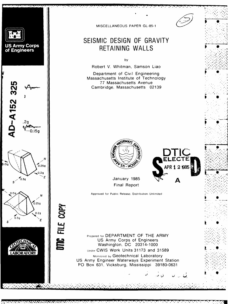Seismic Design of Gravity Retaining Wall | PDF | Force | Earthquakes