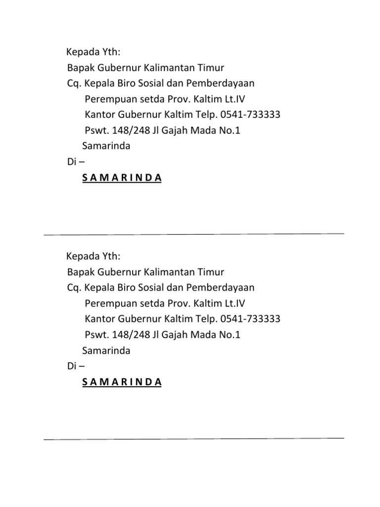 Kepada Yth | PDF