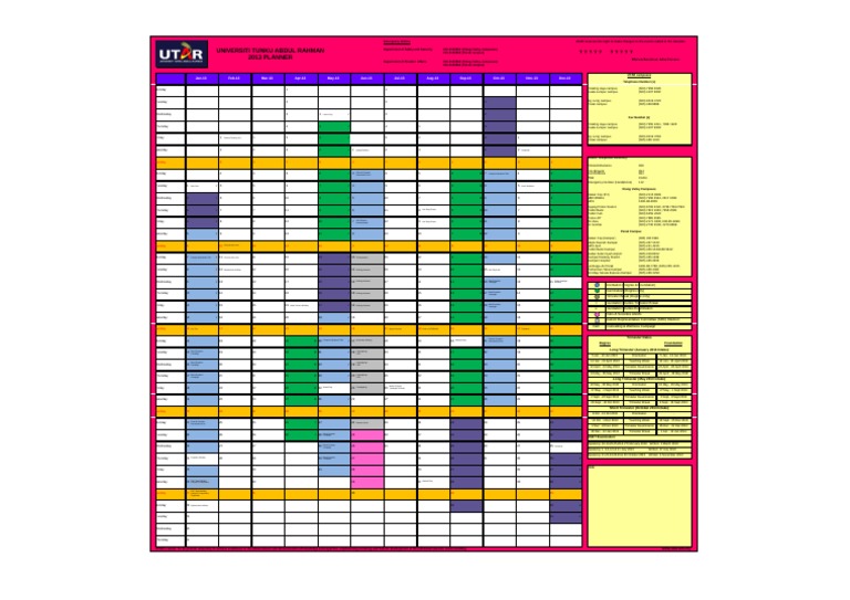 UTAR 2013 Calender | PDF | Academic Term | Malaysia