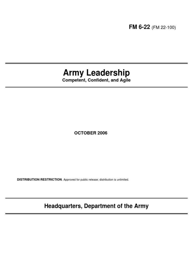 Army Leadership FM 6-22 | PDF