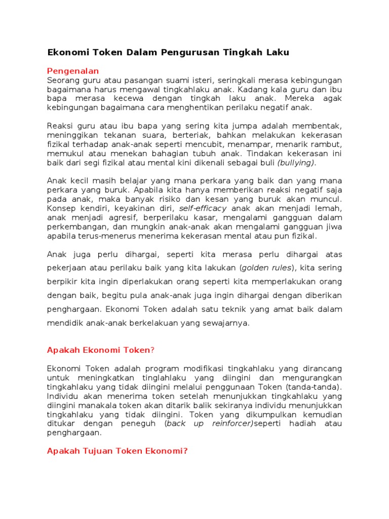 Ekonomi Token | PDF