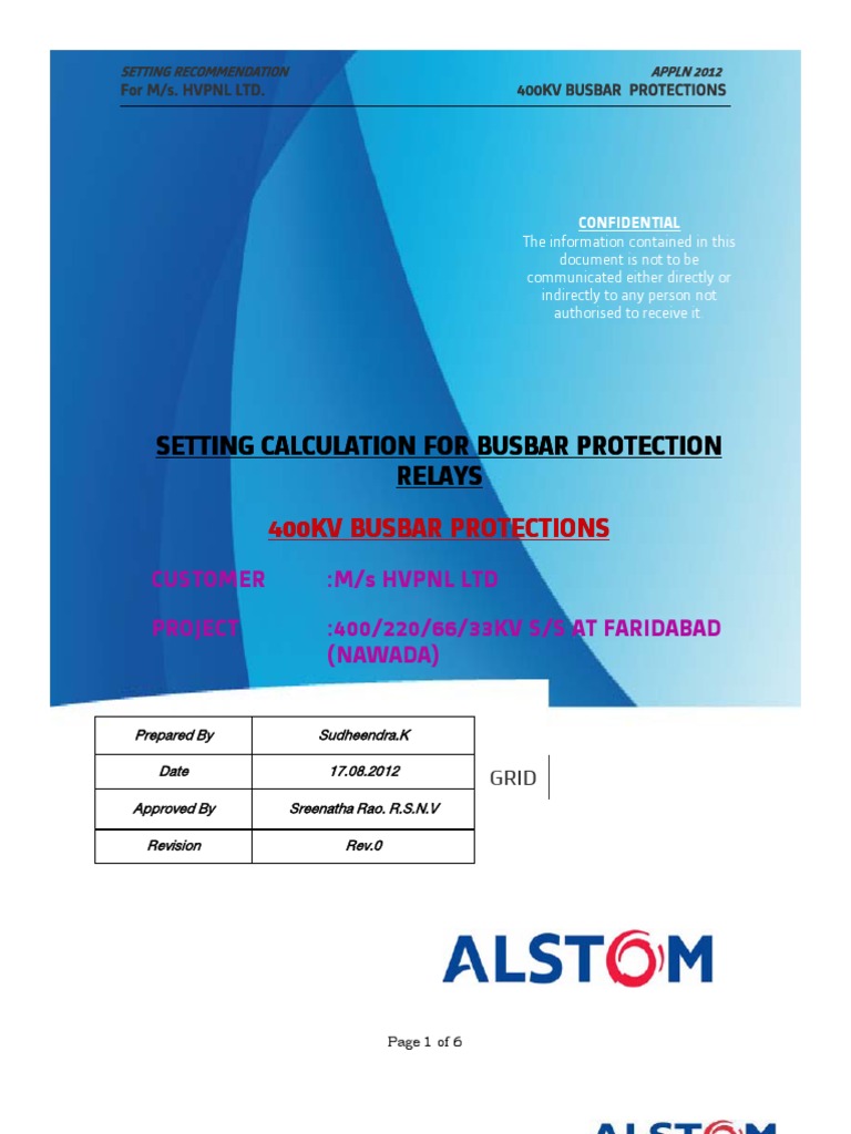 400kv Busbar Protection | PDF | Electrical Components | Electrical ...