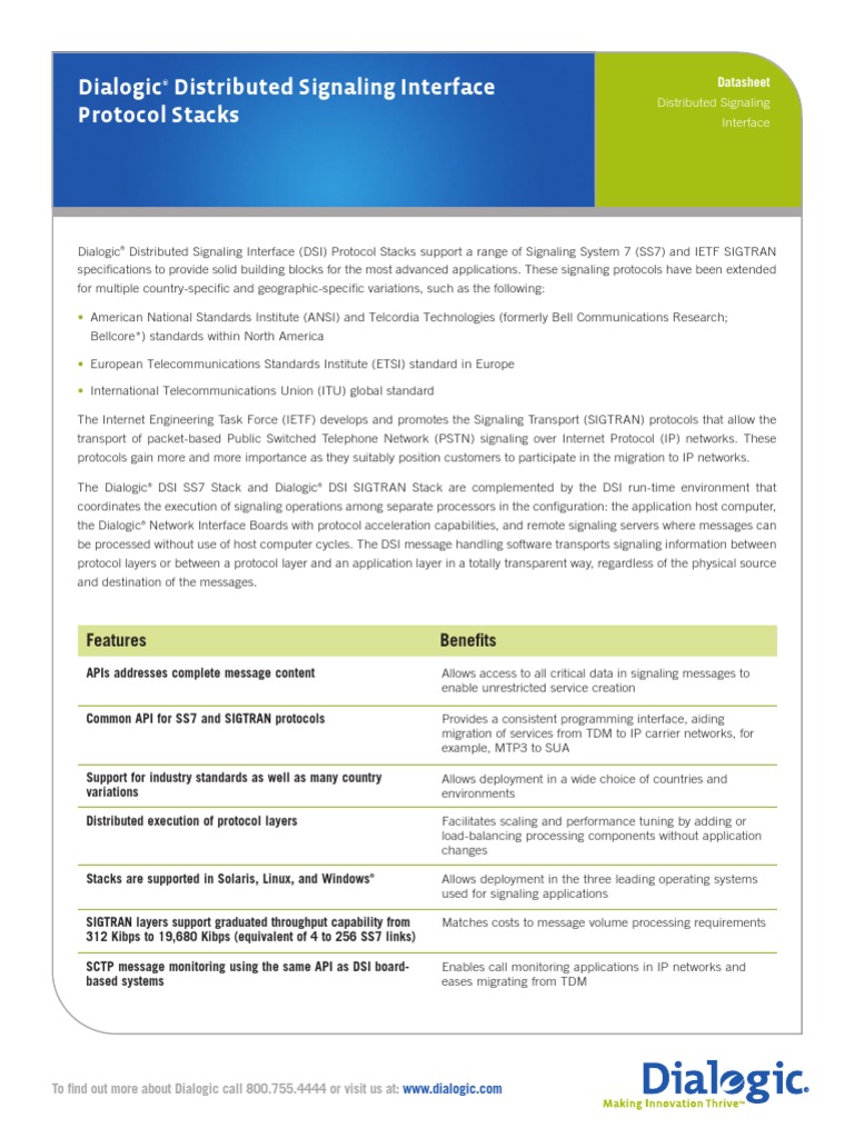 Dialogic Ss7 Sigtran Stack | PDF | Computer Network | Network Protocols