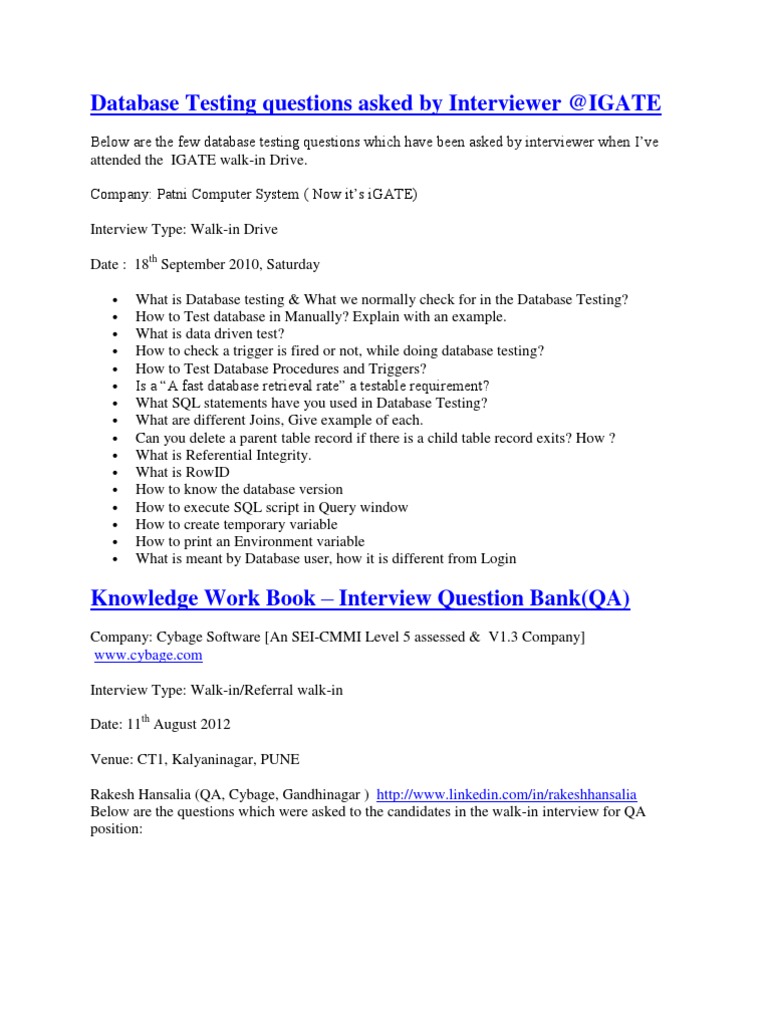 Testing Interview Question (QA) | PDF | Software Testing | Web Server