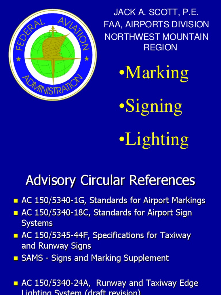 Sign Mark Light FAA | PDF | Runway | Transport Infrastructure