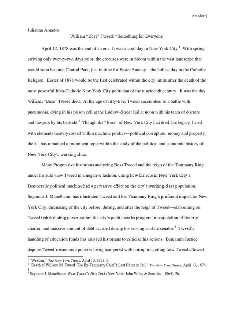 Reevaluating Boss Tweed's Legacy | PDF | New York City | Taxes