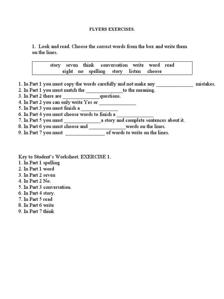 Flyers Exercises | PDF