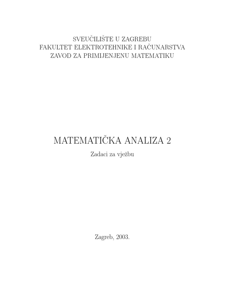 Matematicka Analiza 2 ETF ZG | PDF