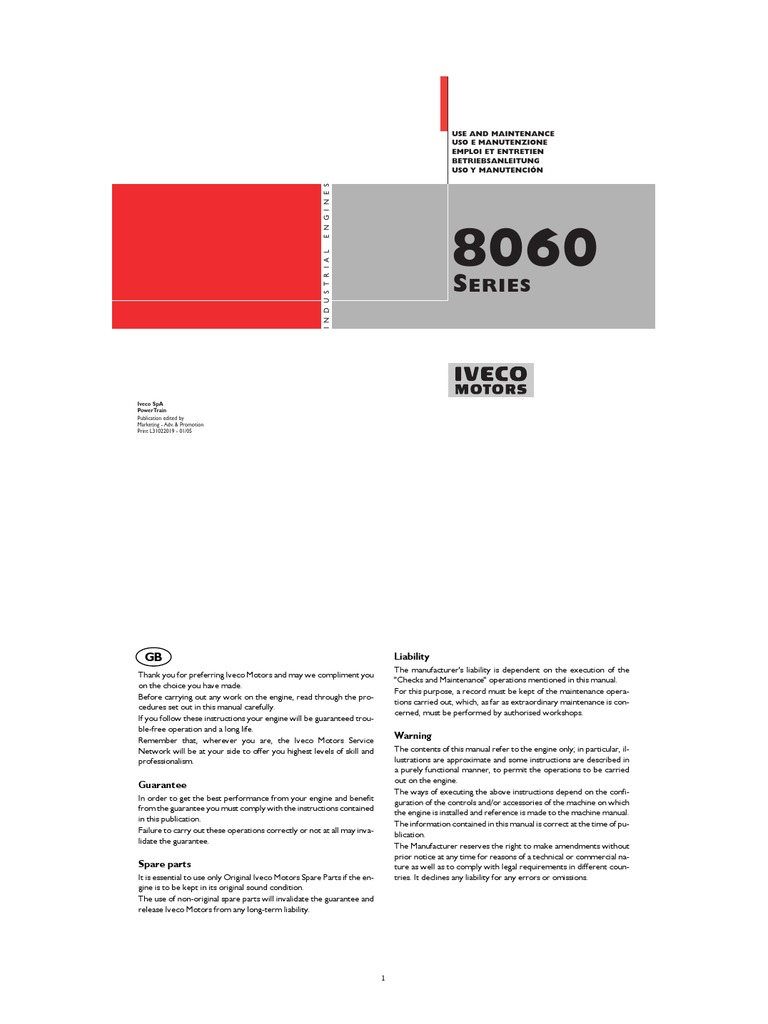 O&mm 8060 Series Iveco Motors | PDF | Motor Oil | Engines