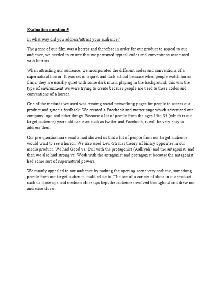 Evaluation q5 | PDF | Social Science