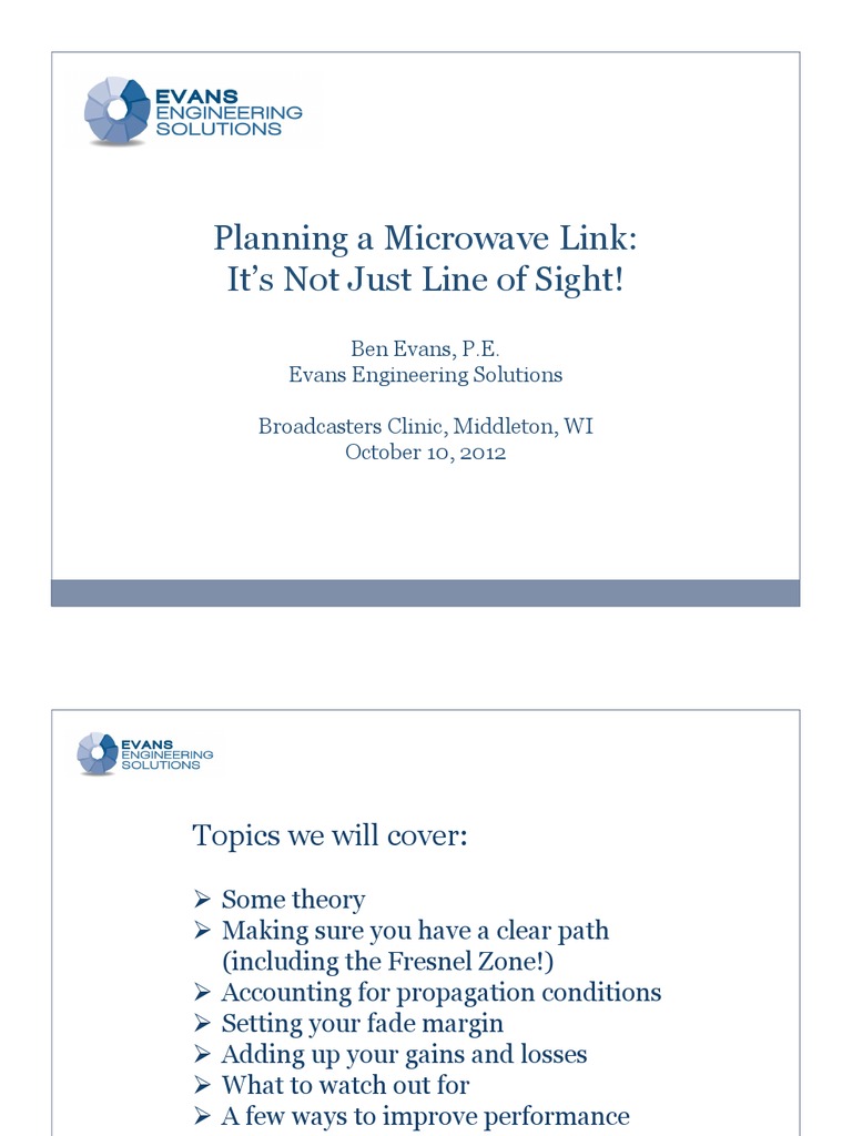 Planning A Microwave Link | PDF | Microwave | Radio Propagation