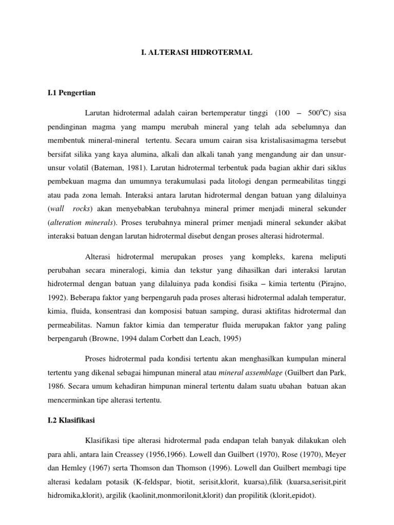 Proses dan Tipe Alterasi Hidrotermal | PDF