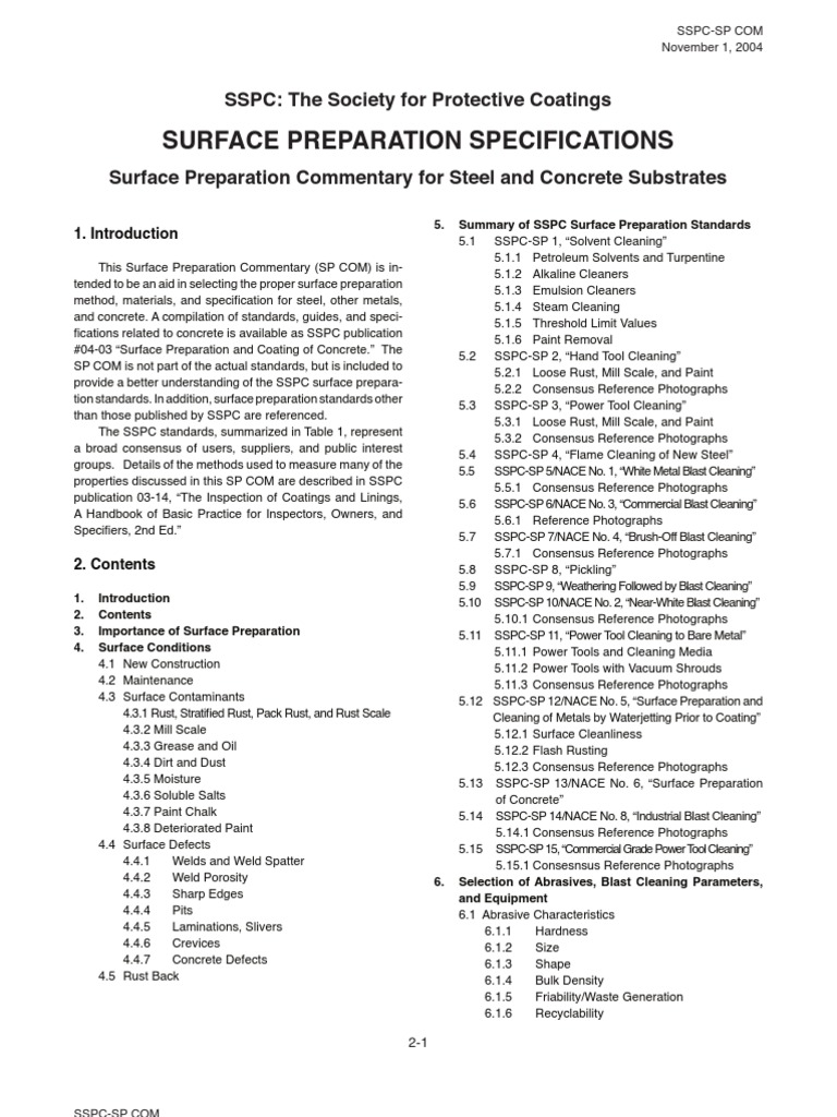 Surface Preparation Commentary A Guide To Understanding Sspc Surface