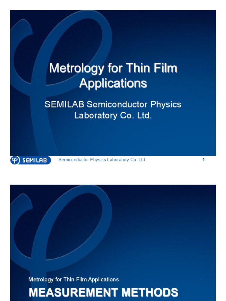 Semiconductor Metrology Insights | PDF | Natural Philosophy | Condensed ...