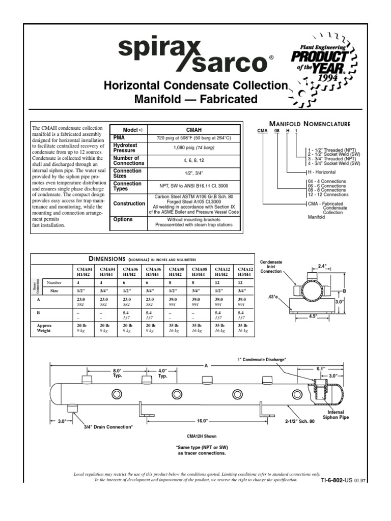 Horizontal Condensate Collection Manifold - Fabricated | PDF | Steam ...