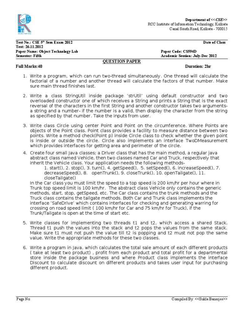 Java Lab Assignment Download Free Pdf Java Programming Language Interface Computing