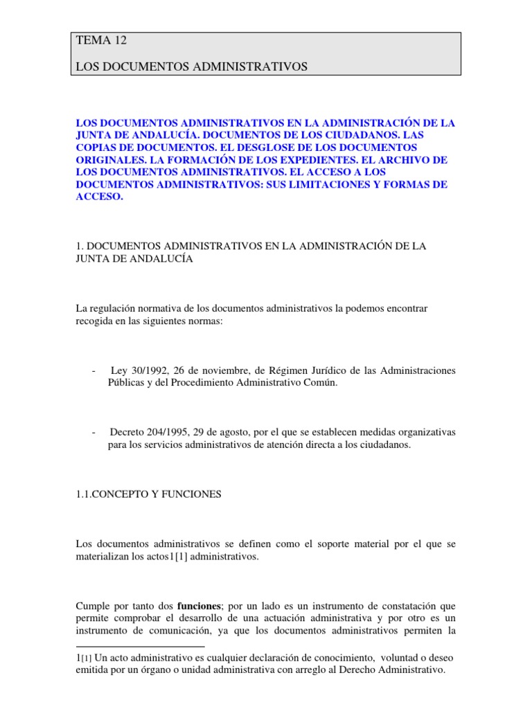 Definicion de Documentos Administrativos