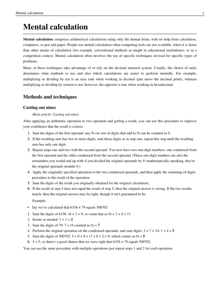 mental calculation | Logarithm | Multiplication