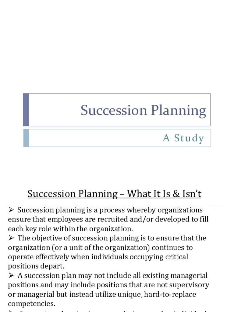 Succession Planning | PDF | Succession Planning | Competence (Human ...