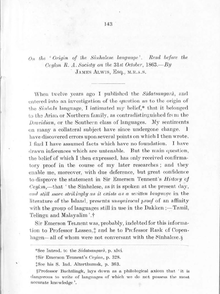 Origin of the Sinhalese Language | PDF | Indo Aryan Peoples | Symbols