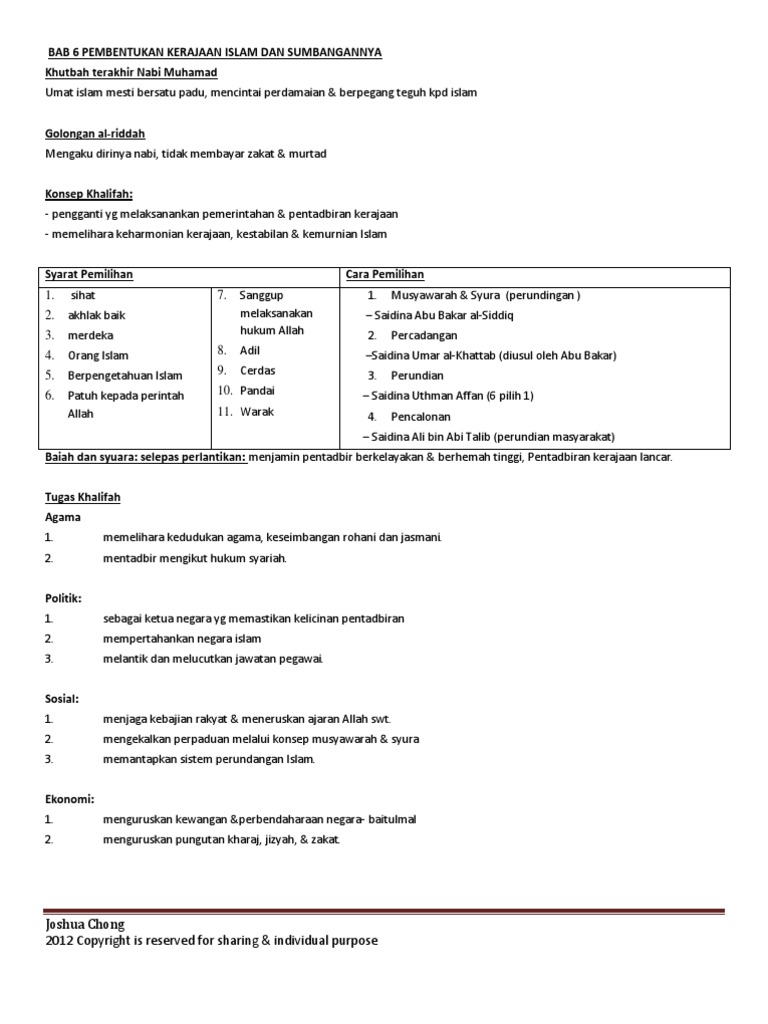 Sejarah Nota Form 4 Bab 6-10 Lengkap | PDF