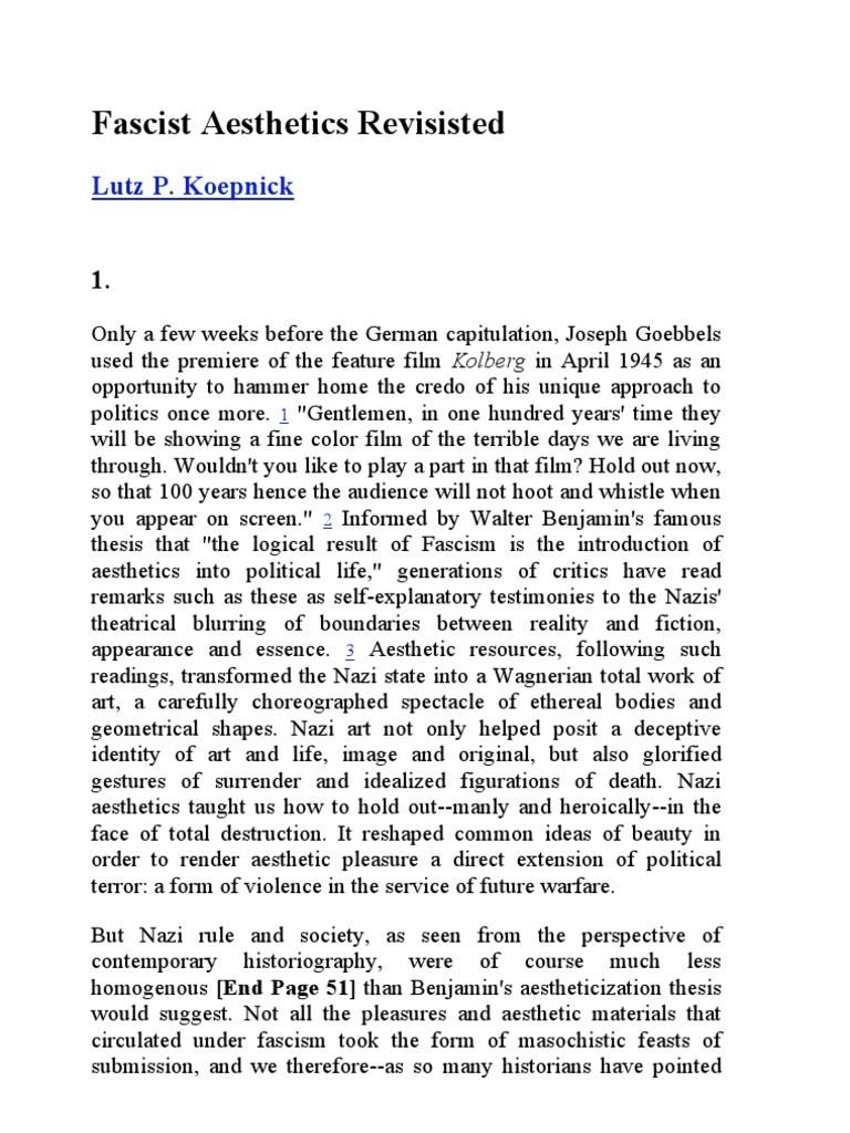 Fascist Aesthetics Revsited | PDF