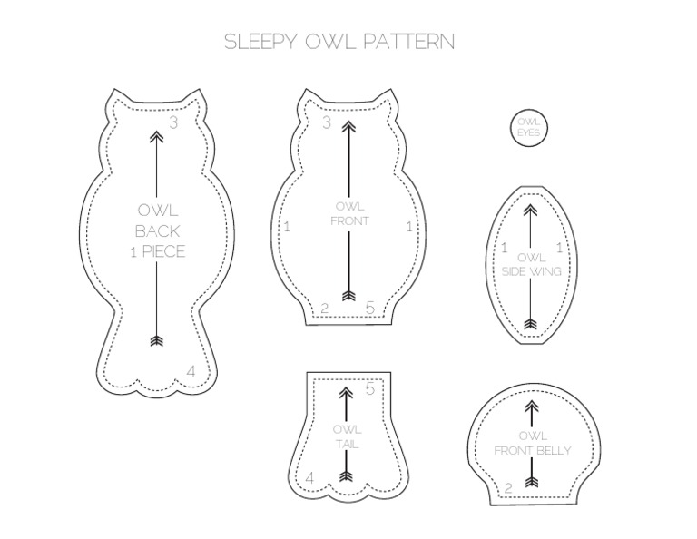 Sleepy Owl Pattern: OWL Front OWL Side Wing | PDF | Home & Garden