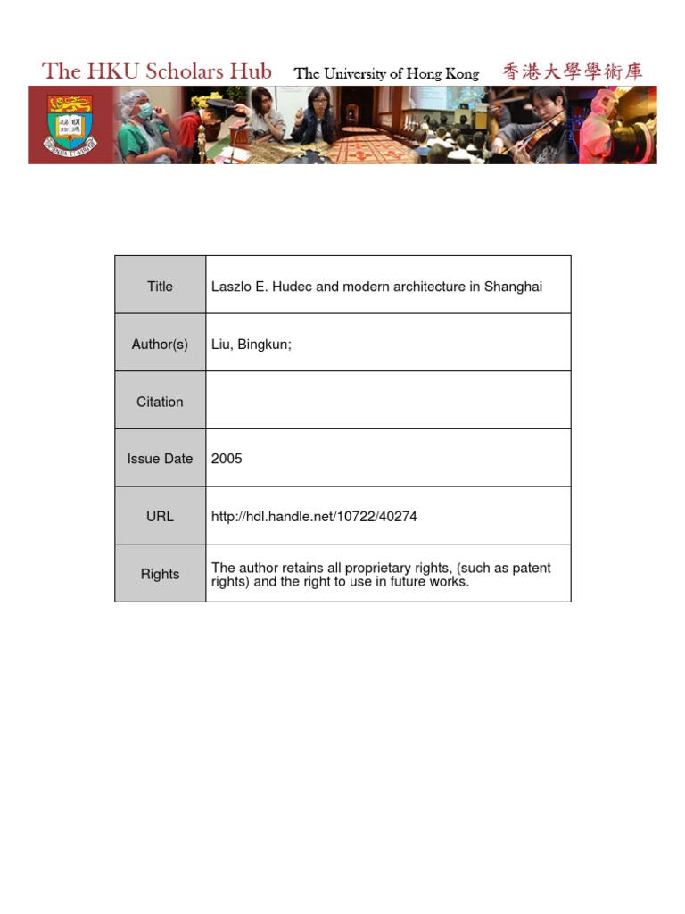 Laszlo E. Hudec and Modern Architecture in Shanghai PDF | PDF ...