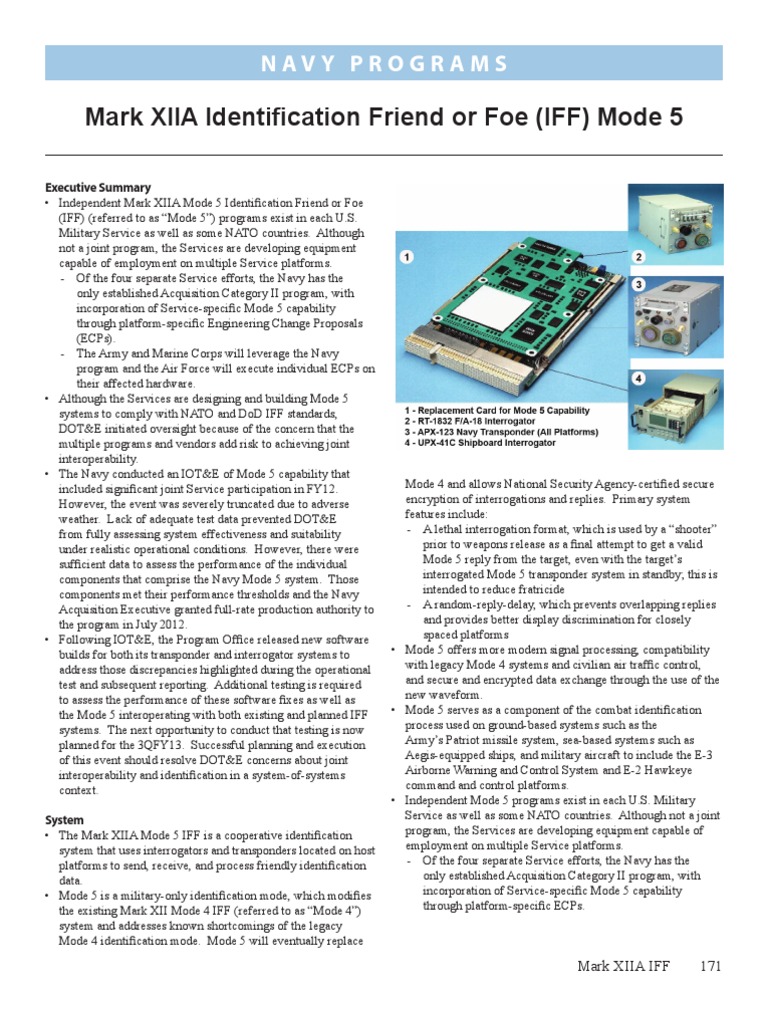Mark XIIA Identification Friend or Foe (IFF) Mode 5 | PDF ...