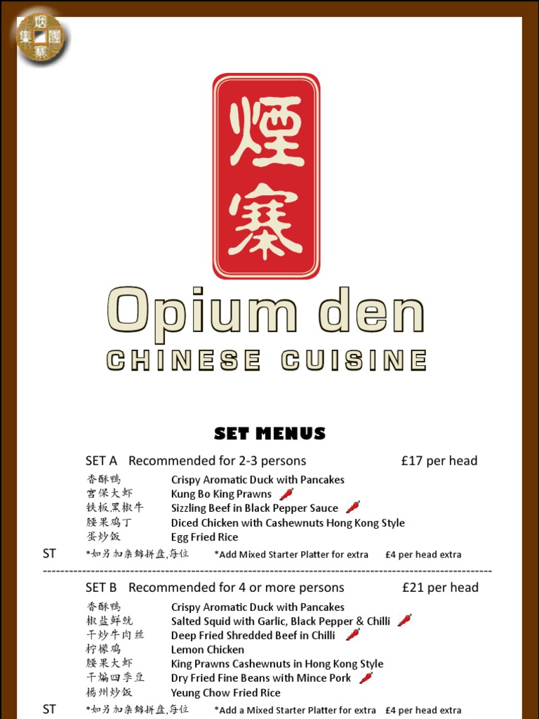 Opium Cafe Menu | PDF | Prepared Foods | Food And Drink Preparation