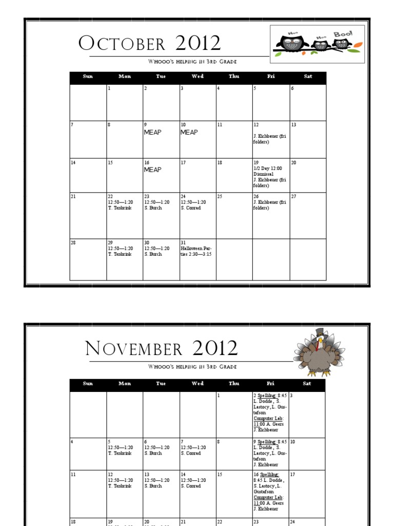 2012-2013 Calendar | PDF | Art